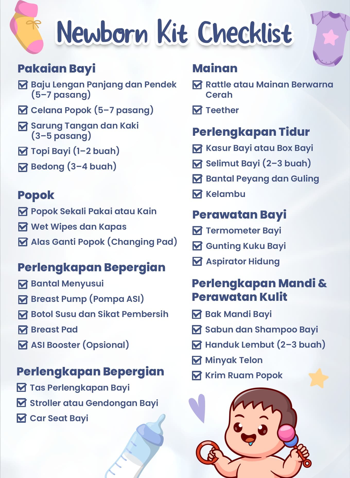 List Perlengkapan Bayi Baru Lahir Anti Mubazir, New Parents Wajib Tahu!